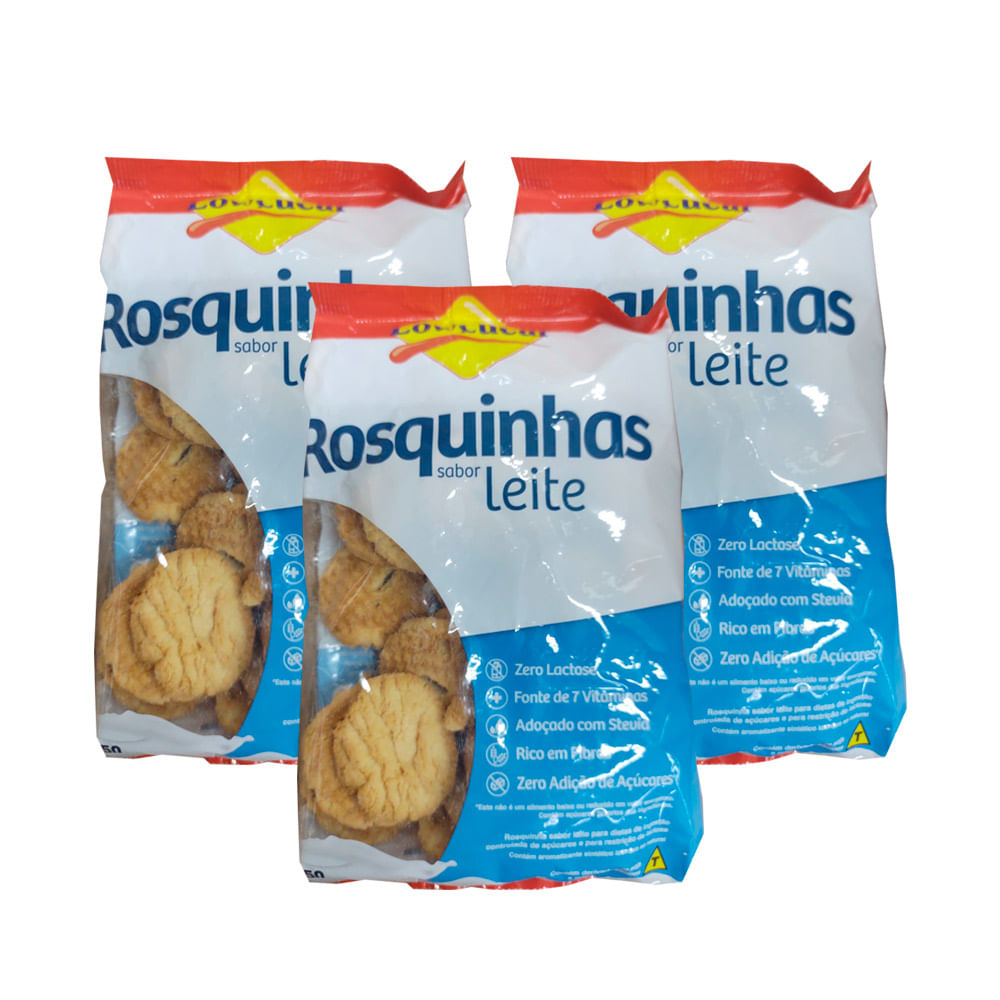 Rosquinhas Zero Lactose, Zero Açúcar Leite Lowçucar contendo 3 pacotes ... Rosquinhas Zero Lactose, Zero Açúcar Leite Lowçucar contendo 3 pacotes ...
