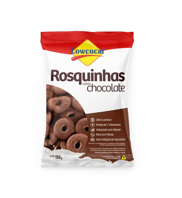 Rosquinhas Zero Lactose, Zero Açúcar Chocolate Lowçucar 150g - uauness ... Rosquinhas Zero Lactose, Zero Açúcar Chocolate Lowçucar 150g - uauness ...